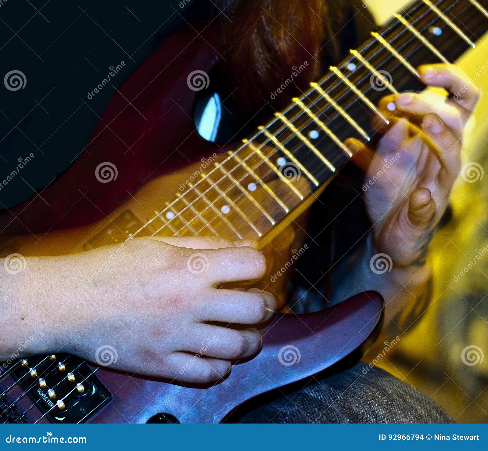 Man Playng Guitar with Fingers and Movement Stock Photo - Image of soul ...
