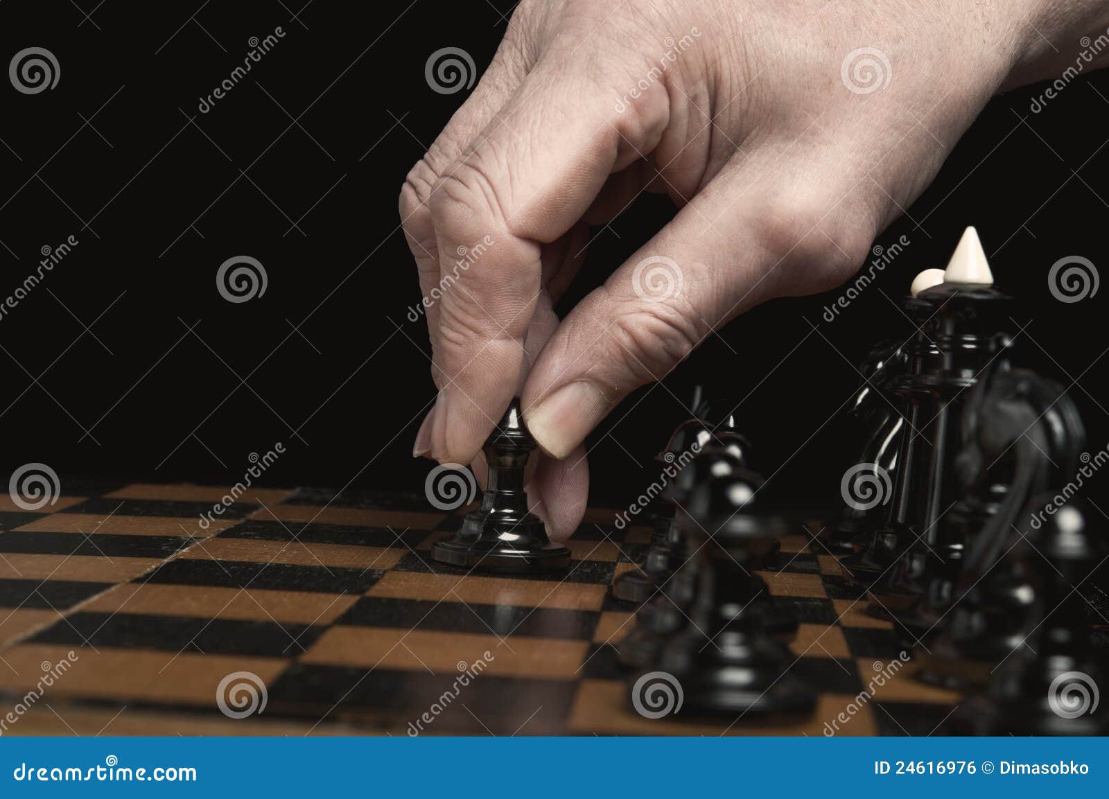 Man plays chess stock photo. Image of chess, aged, board - 24616976