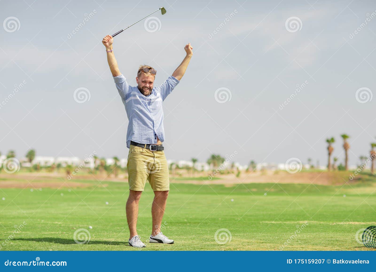 A Man Plays Golf and Has Fun Spending the Weekend Stock Image - Image ...