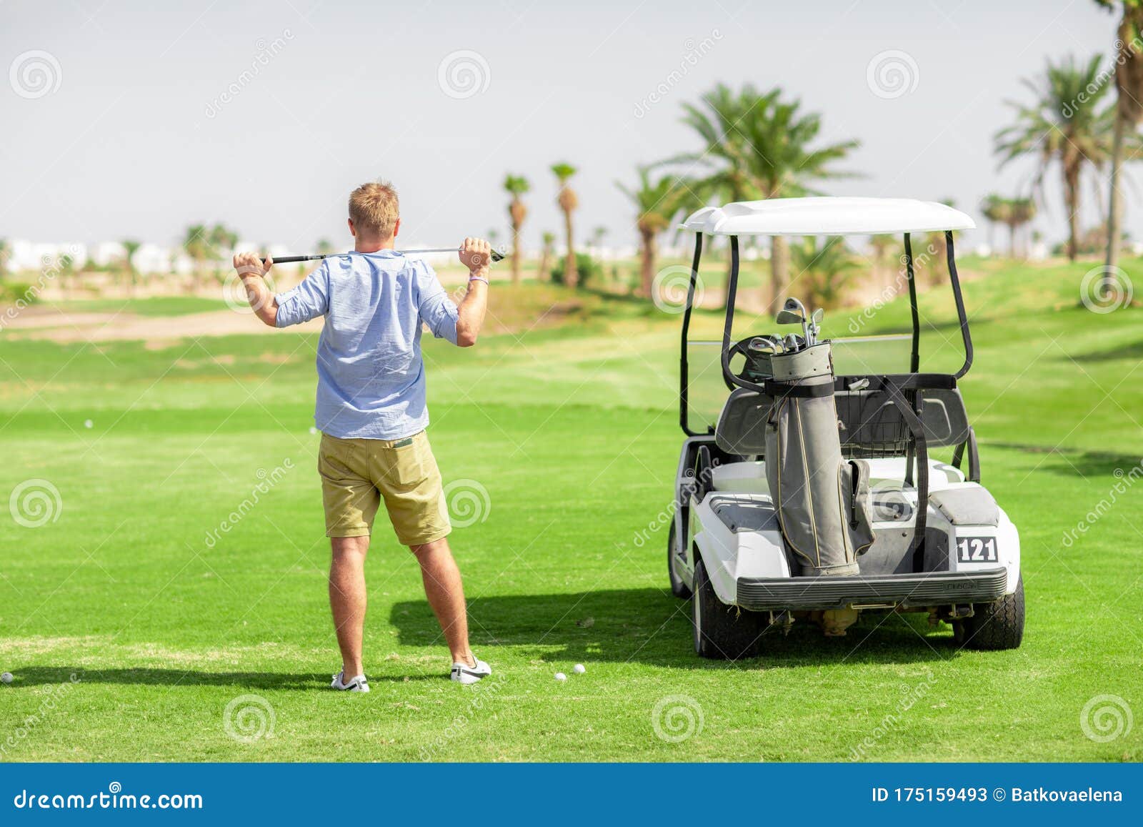 A Man Plays Golf and Has Fun Spending the Weekend Stock Image - Image ...