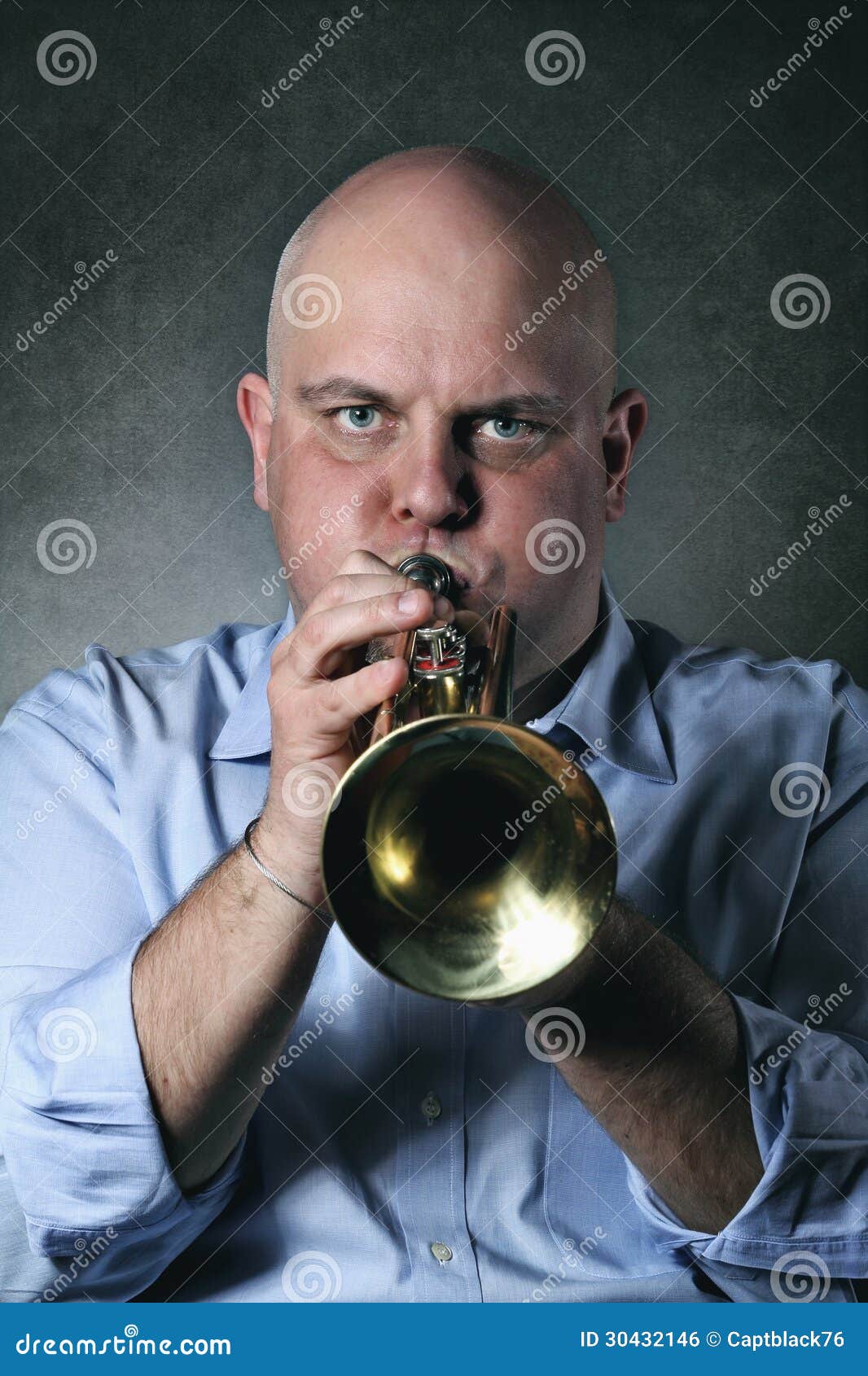 Man plays a trumpet stock photo. Image of focused, sound - 30432146