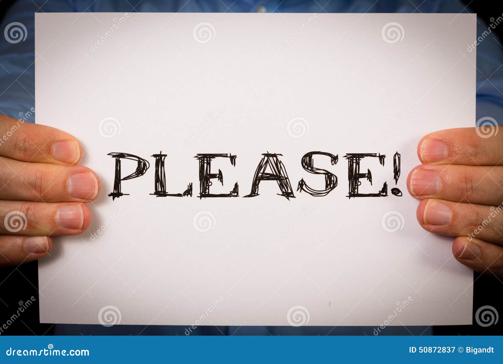 Man with Please sign stock image. Image of behavior, anonymous - 50872837