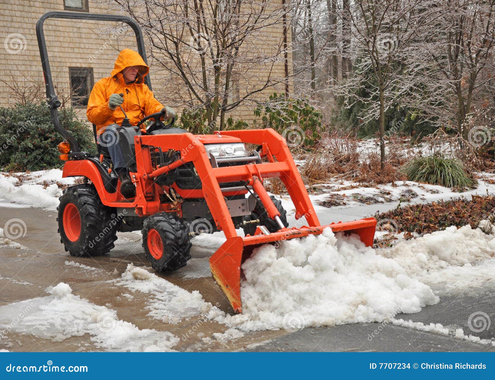 Man plowing snow and ice stock photo. Image of blade, work - 7707234