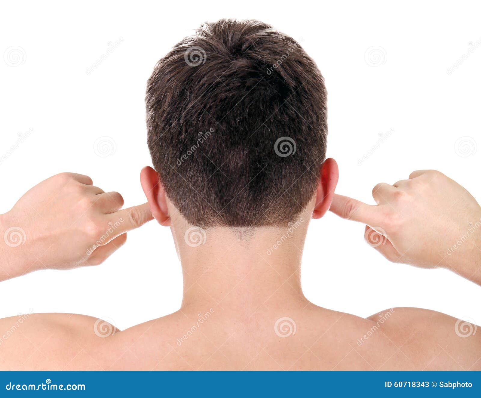 Man Plug the Ears stock image. Image of silence, silent - 60718343