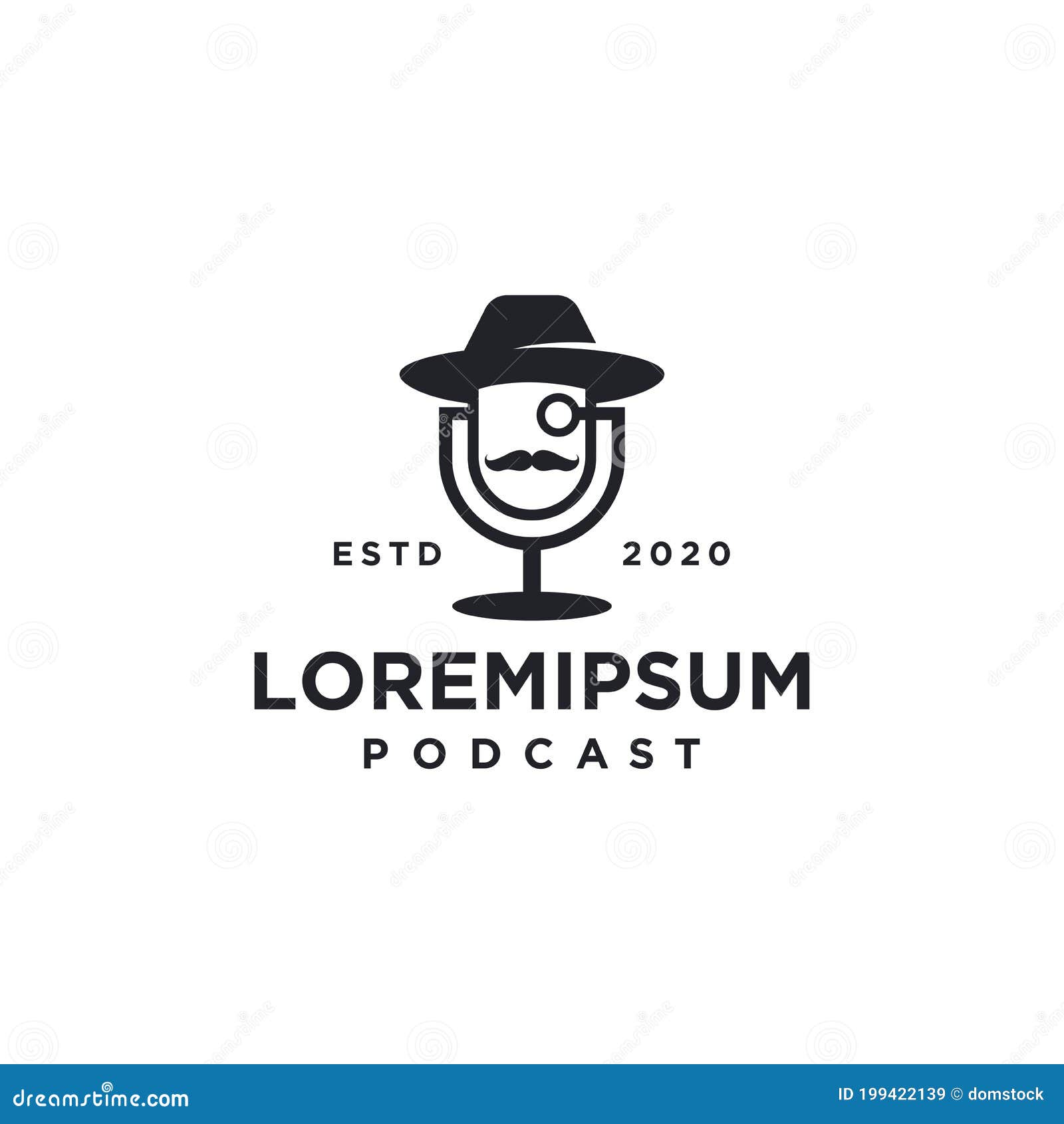 Man Podcast Logo Icon, Microphone Logo Icon Vector Template Stock ...