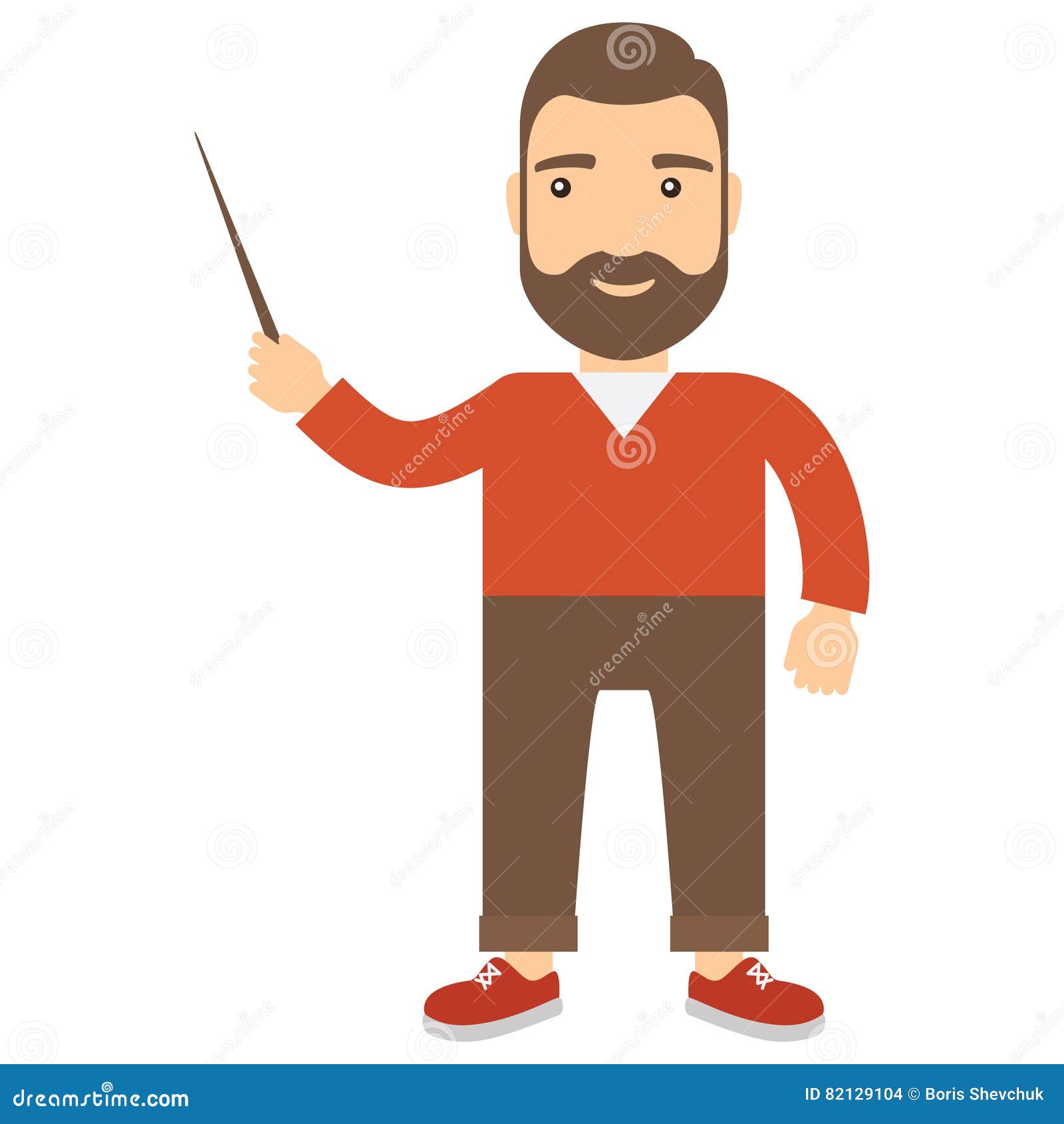 Man with Pointer in His Hand. Stock Vector - Illustration of instructor ...