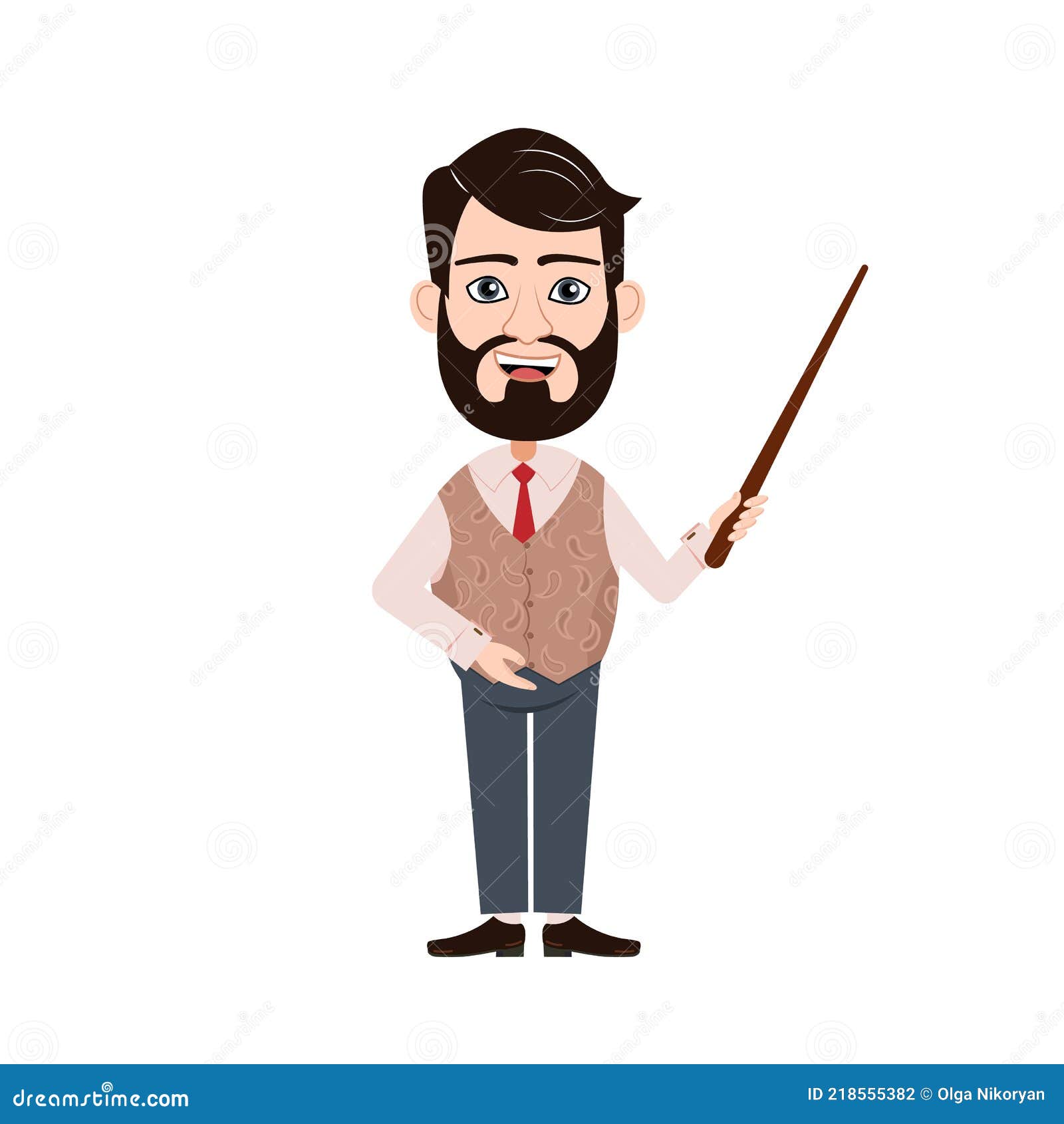 Man with the pointer stock vector. Illustration of talk - 218555382
