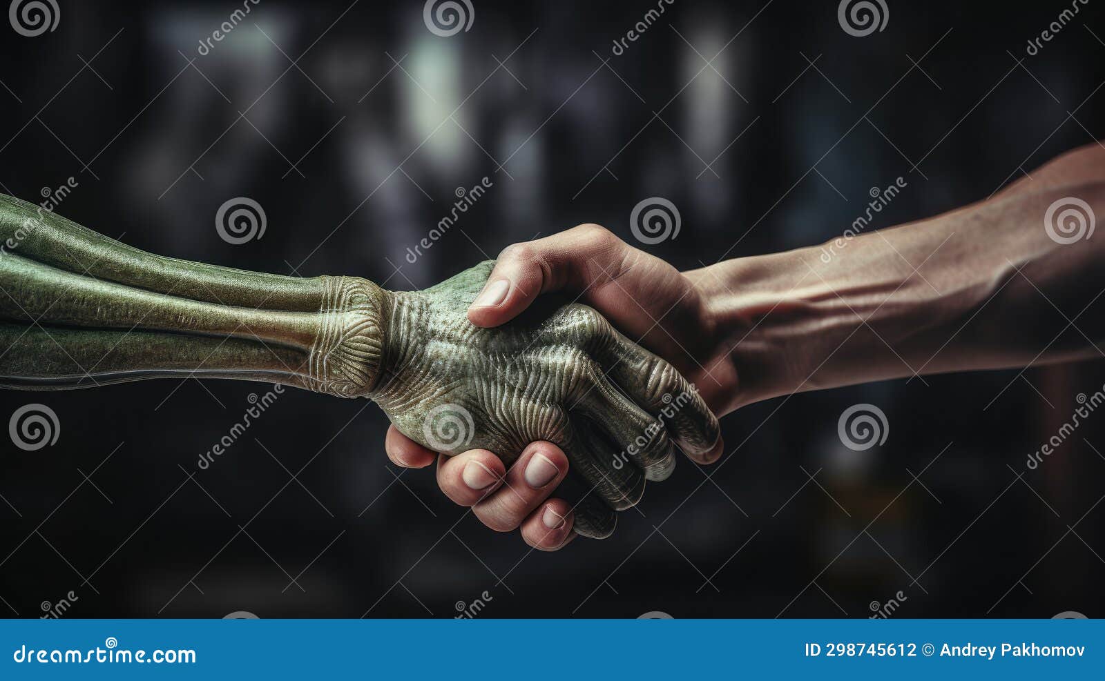 An Unexpected Encounter: Human and Alien Greet Each Other with a ...