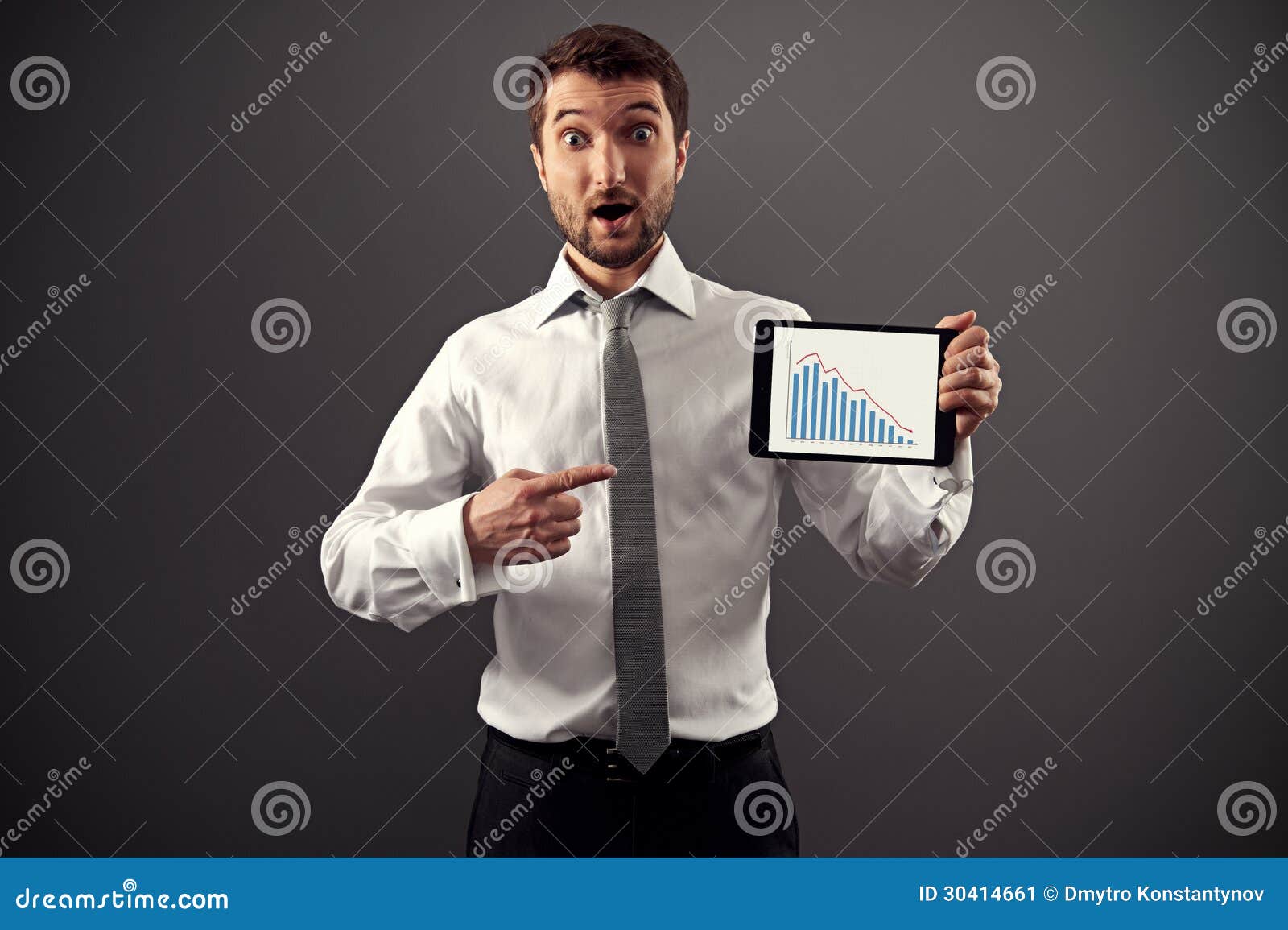 Man Pointing at Business Graph Stock Image - Image of finance, business ...