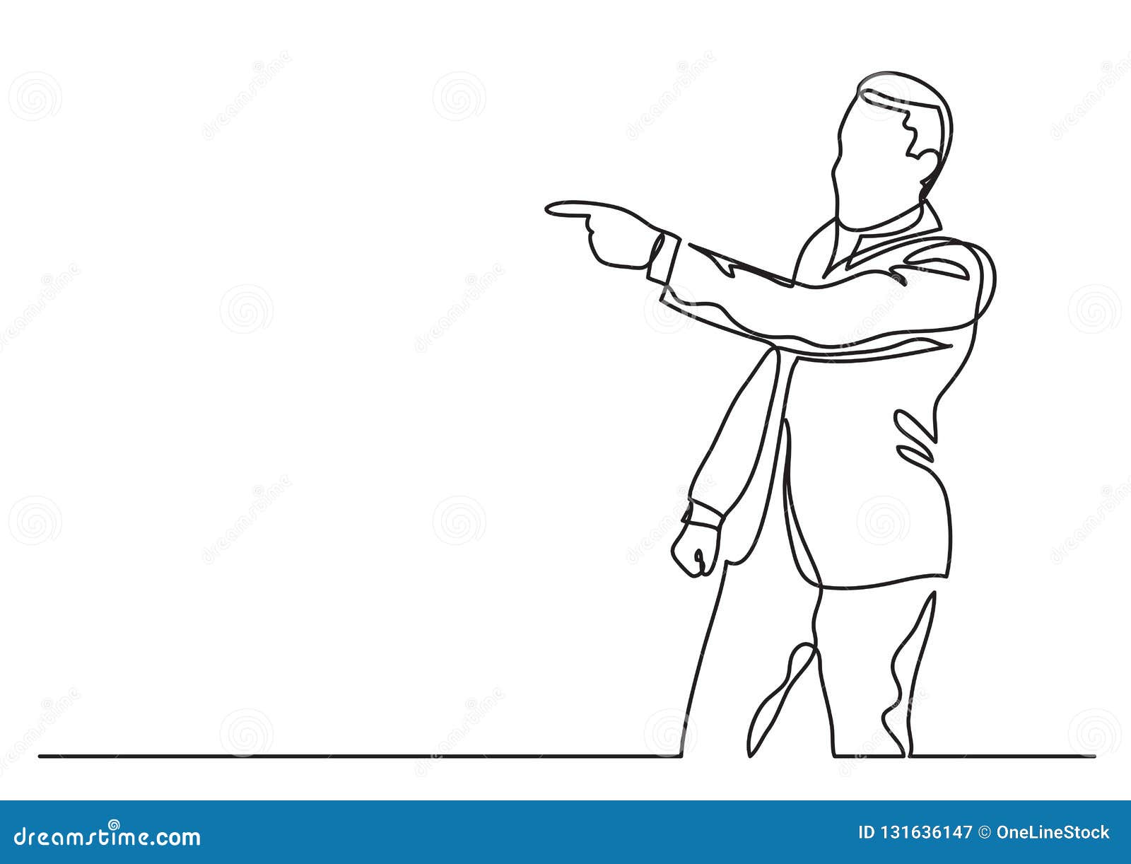 Man Pointing - Continuous Line Drawing Stock Vector - Illustration of ...