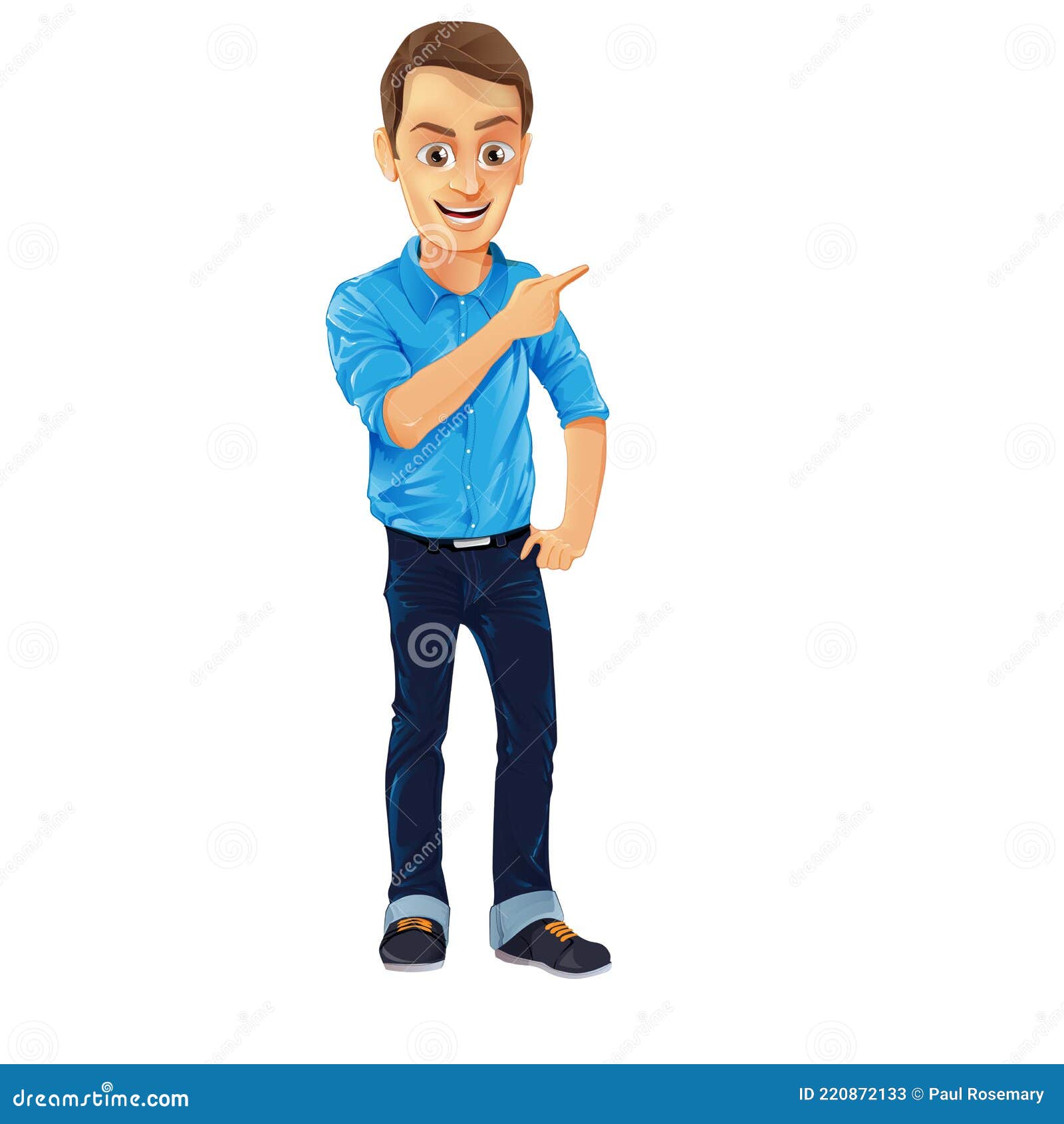 Man Pointing at a Direction Stock Illustration - Illustration of ...
