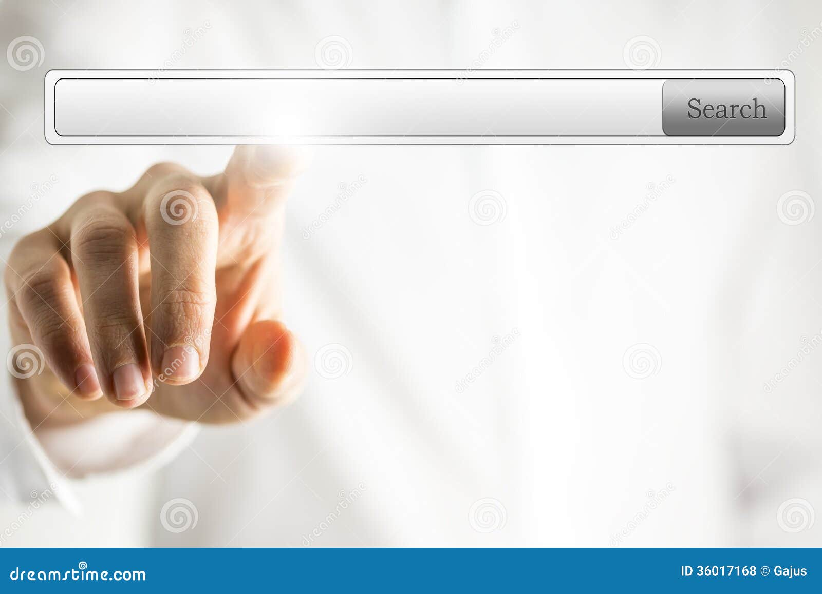 Man Pointing at Empty Search Box Stock Photo - Image of social, network ...