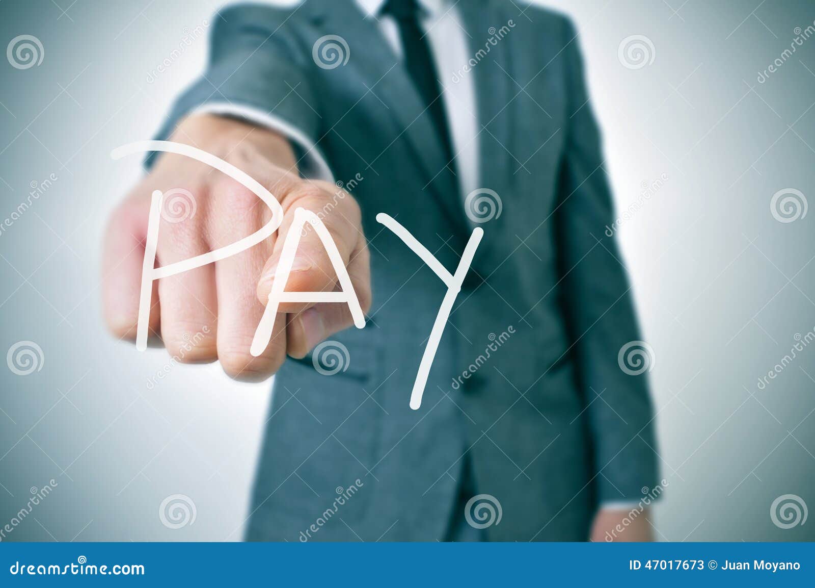 Man Pointing the Finger To the Word Pay Stock Image - Image of ...