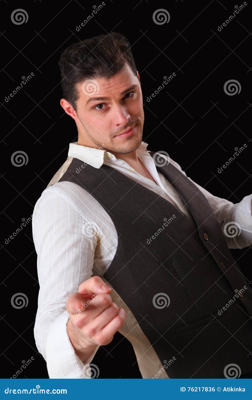 Man pointing with finger stock photo. Image of adult - 76217836