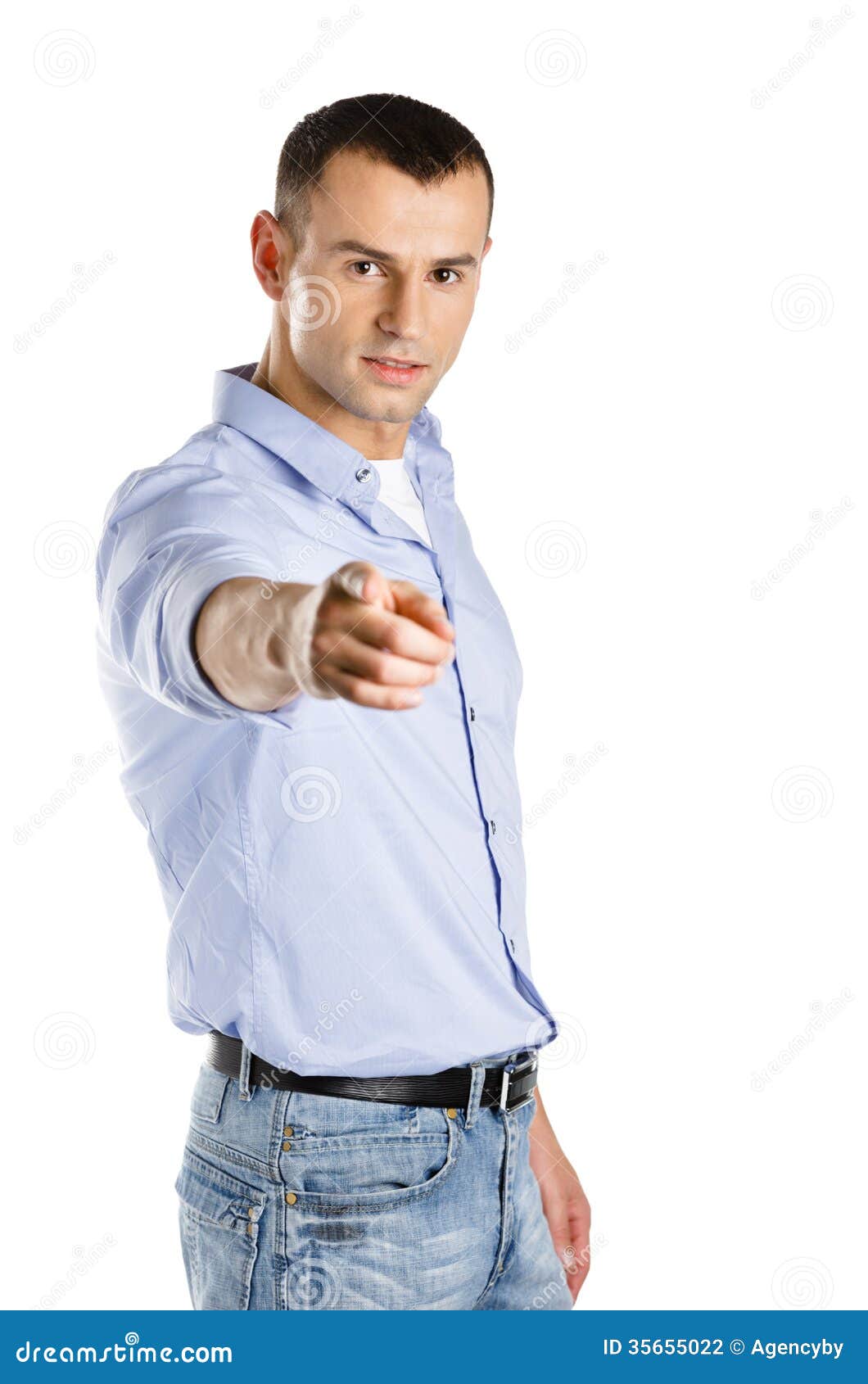 Man Pointing with Forefinger Stock Photo - Image of cute, career: 35655022