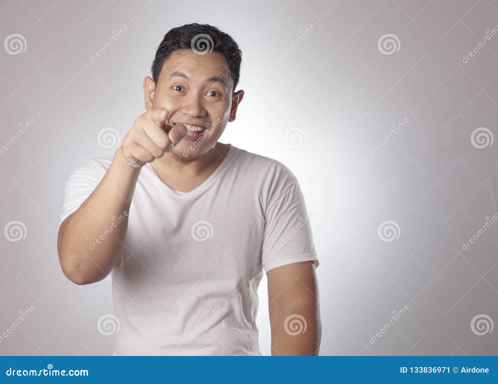 Man Pointing Forward, Looking at Camera Stock Image - Image of ...