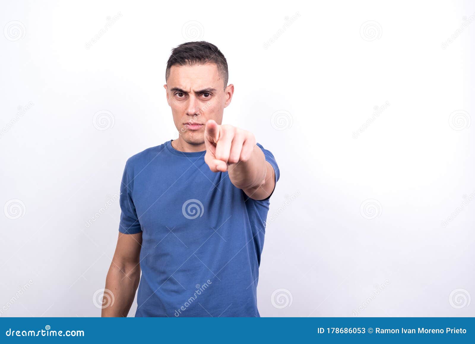 Man Pointing in Front with Index Finger Stock Image - Image of single ...