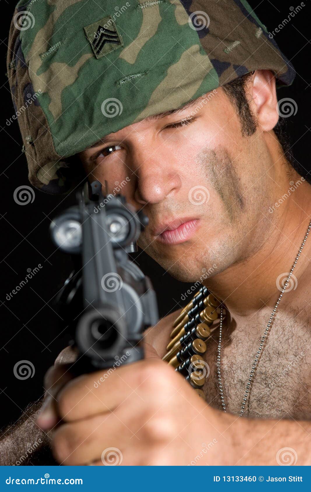 Man Pointing Gun stock photo. Image of holding, warrior - 13133460