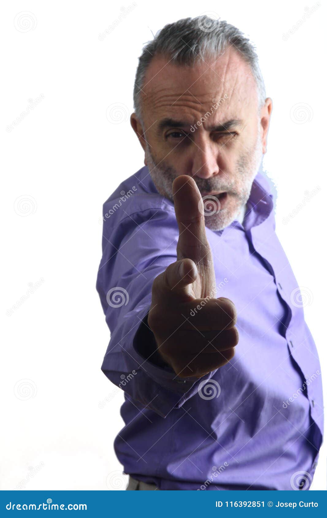 Man Pointing with a Gun that is the Finger Stock Image - Image of ...