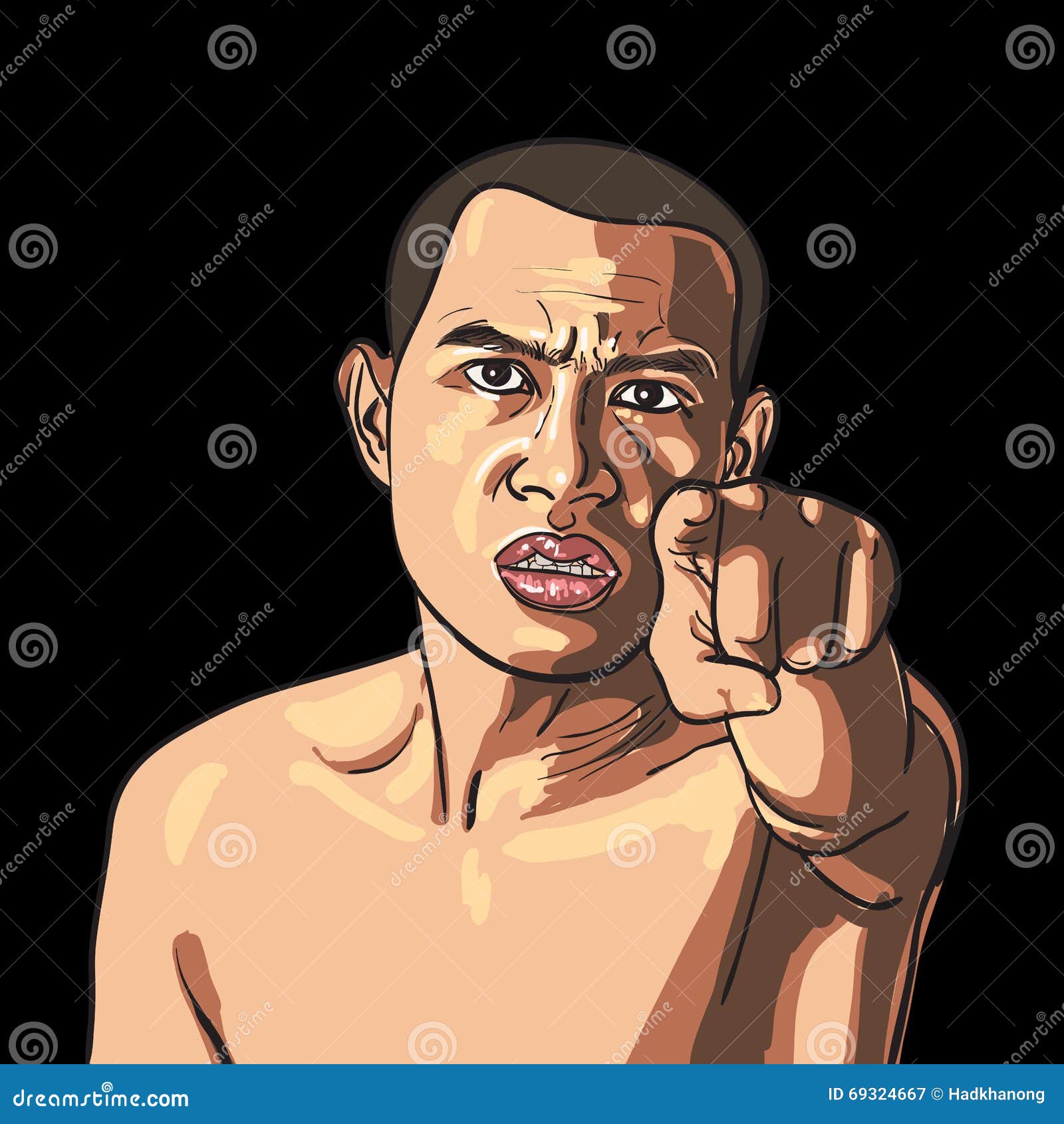 Kid Pointing Face Part. Cute Children Denote Facial Features, Show ...