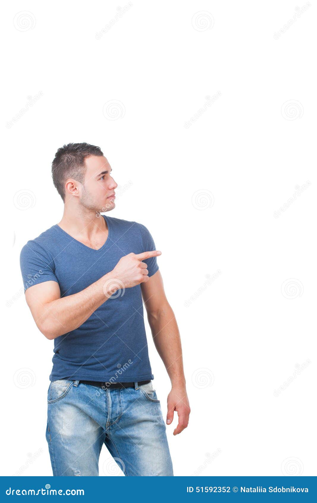 Man pointing his finger stock photo. Image of announcement - 51592352