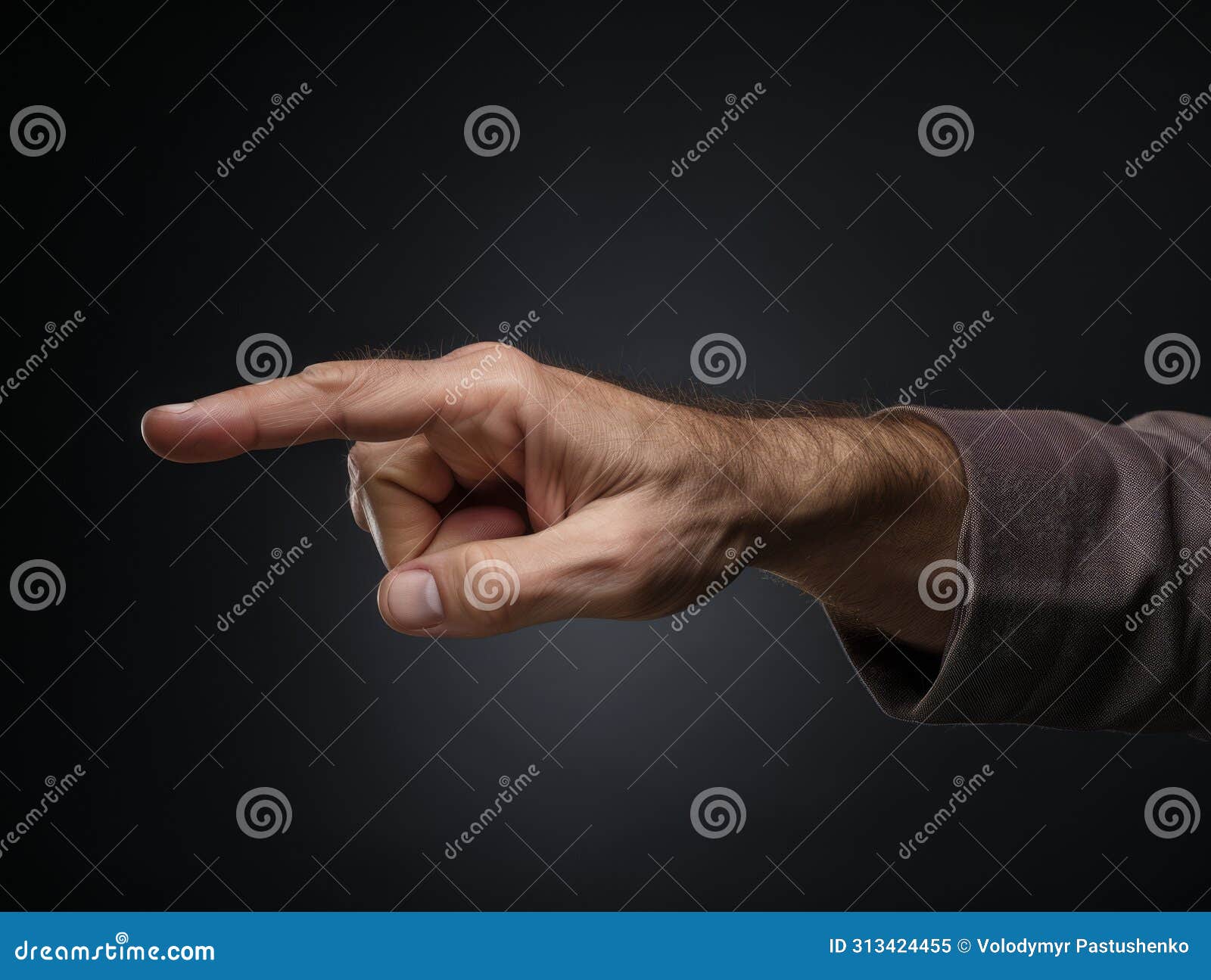 A Man Pointing His Finger at Something Stock Illustration ...