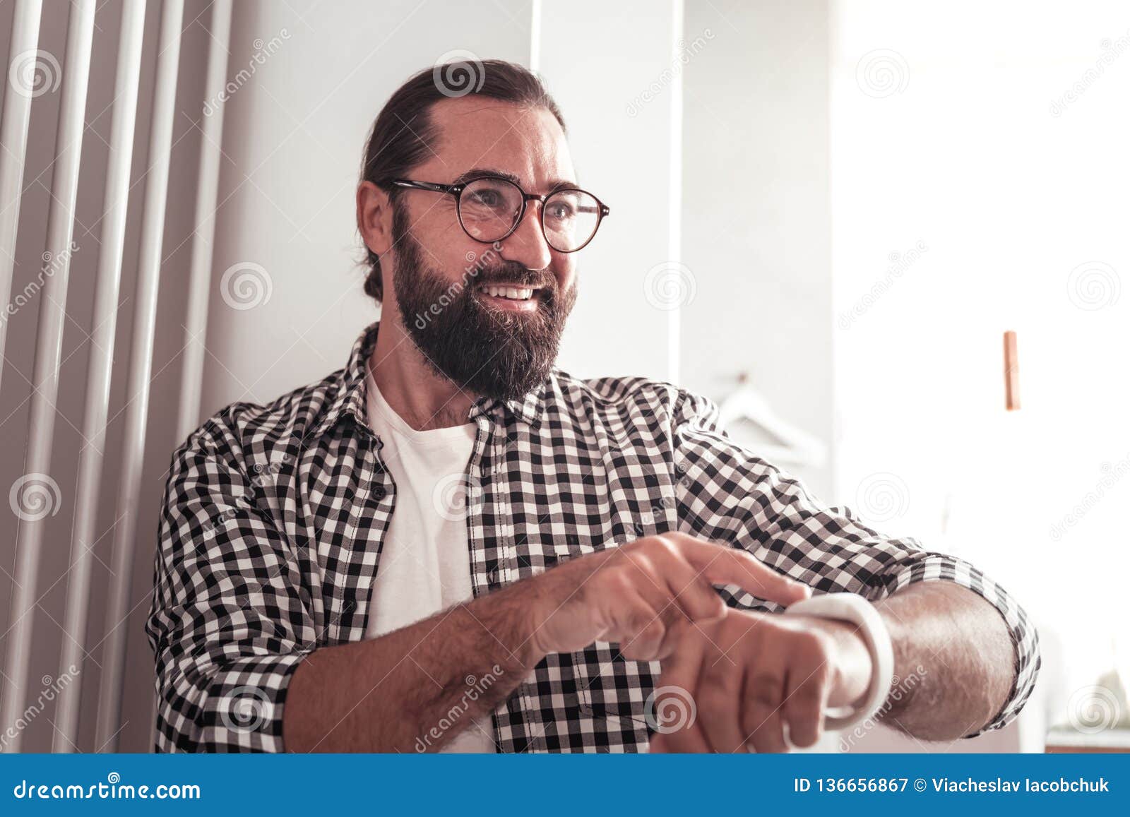 Man Pointing on His Watch Asking To Be in Time Stock Image - Image of ...