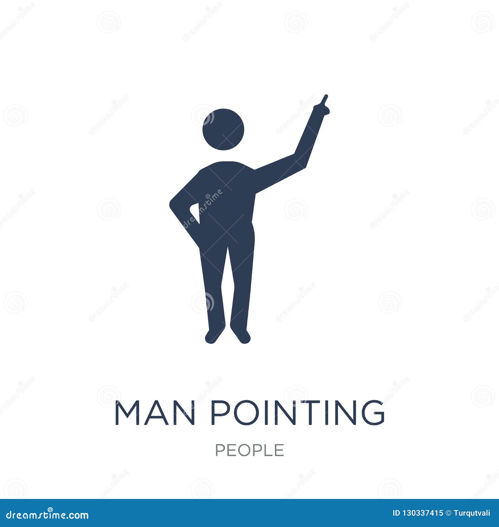 Man Pointing Icon. Trendy Flat Vector Man Pointing Icon on White Stock ...