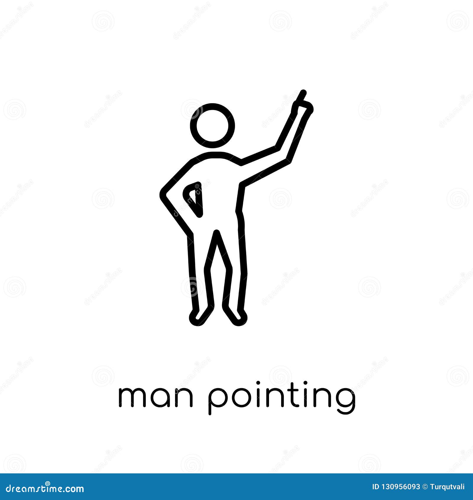 Man Pointing Icon. Trendy Modern Flat Linear Vector Man Pointing Stock ...