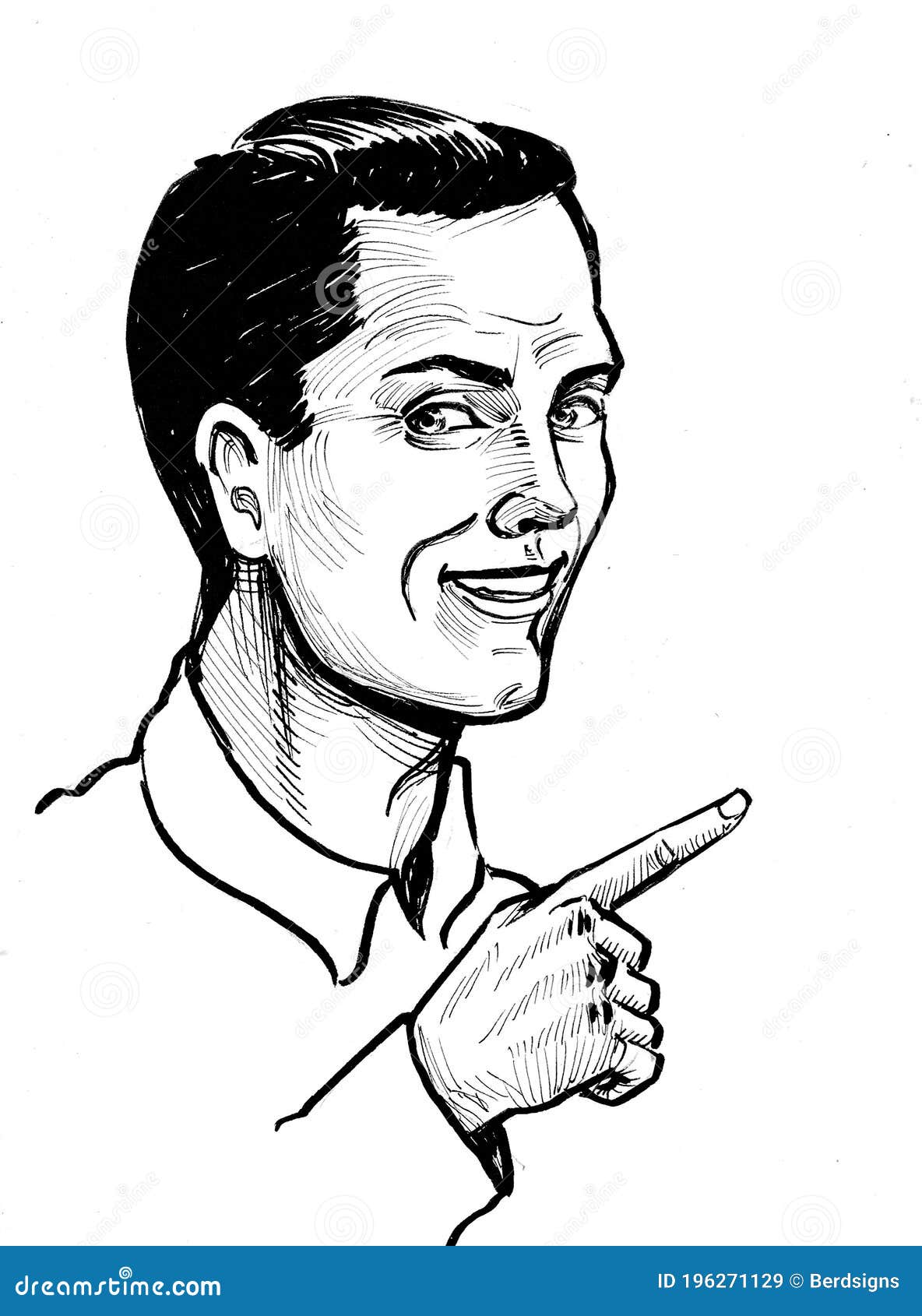 Man pointing left stock illustration. Illustration of person - 196271129