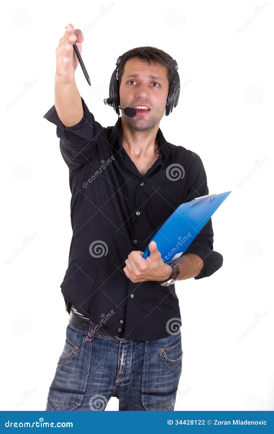 Man Pointing at the Mistakes Stock Photo - Image of orders, jeans: 34428122