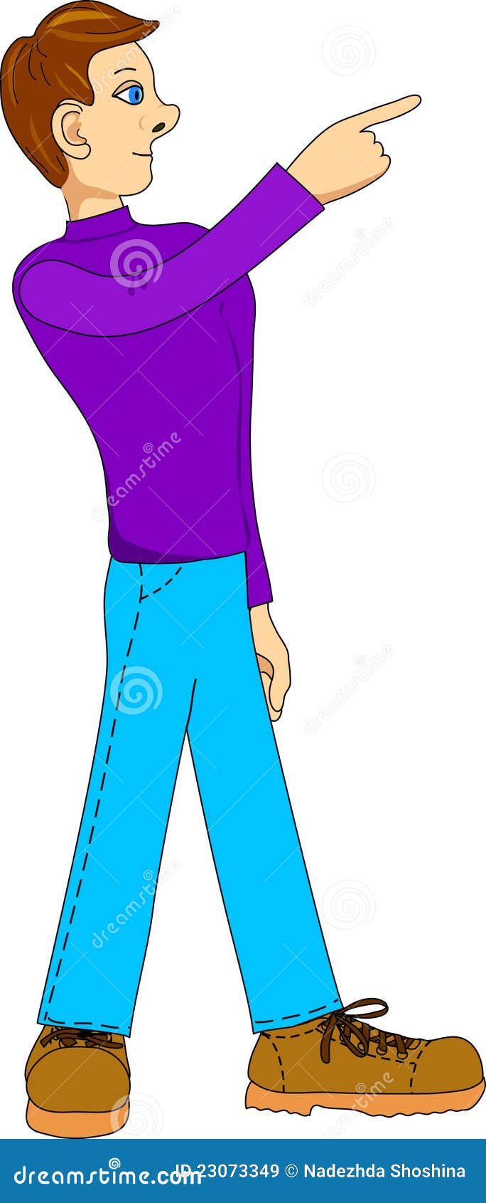 Man pointing at nothing stock vector. Illustration of location - 23073349