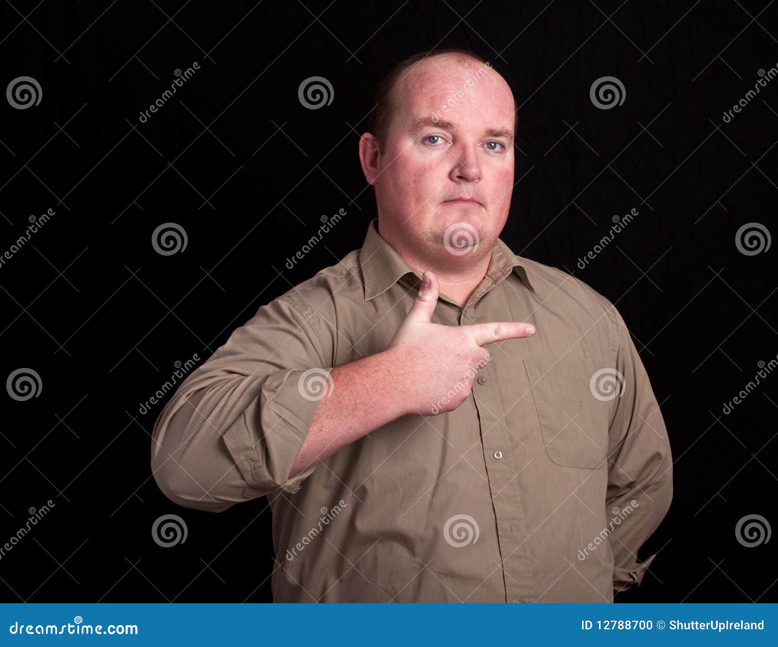 Man Pointing at Off Screen with Copy Space Stock Photo - Image of ...