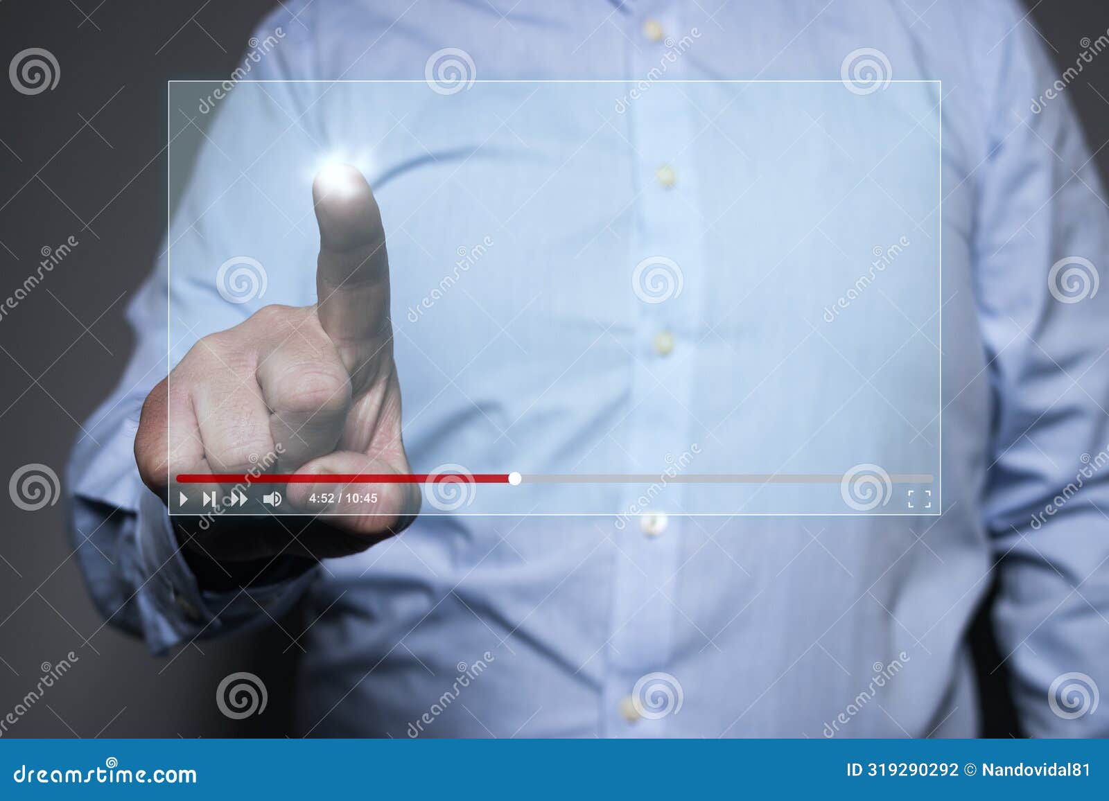 Man Pointing at a Screen of a Video Player Stock Photo - Image of male ...