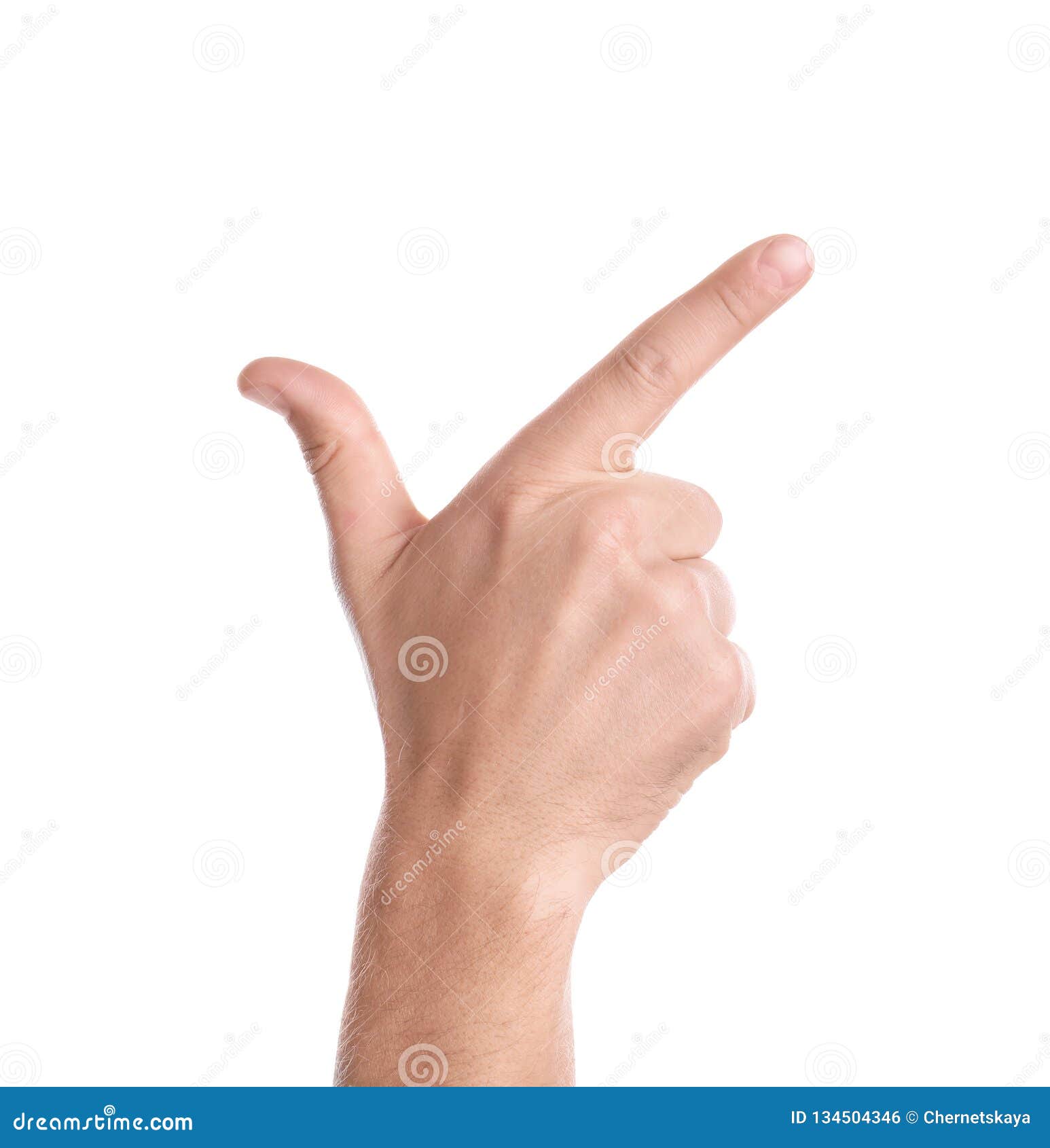 Man Pointing at Something on White Background Stock Photo - Image of ...