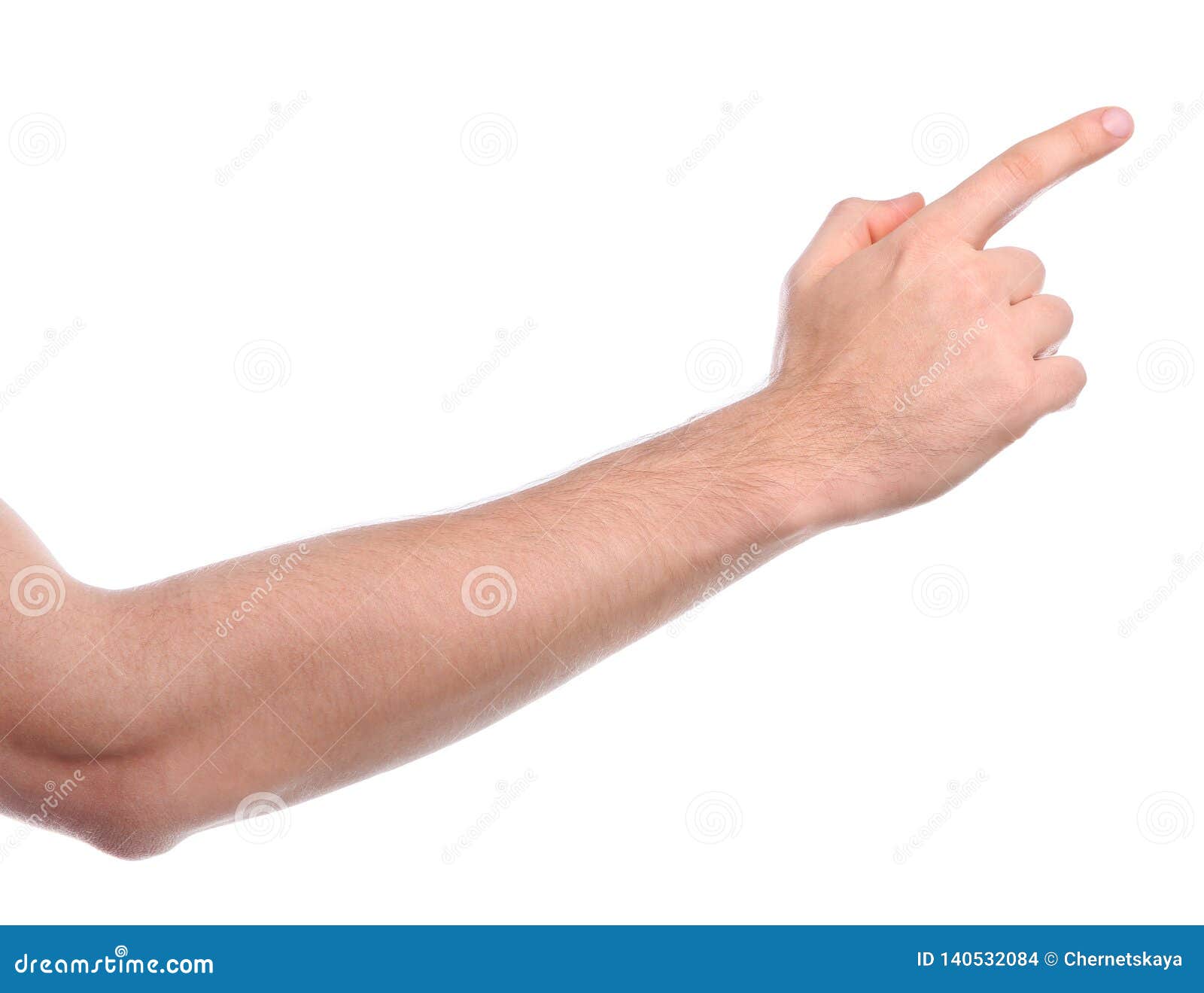 Man Pointing at Something on White Background Stock Photo - Image of ...