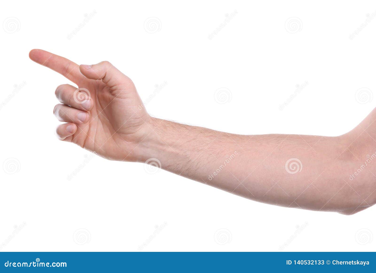 Man Pointing at Something on White Background Stock Image - Image of ...