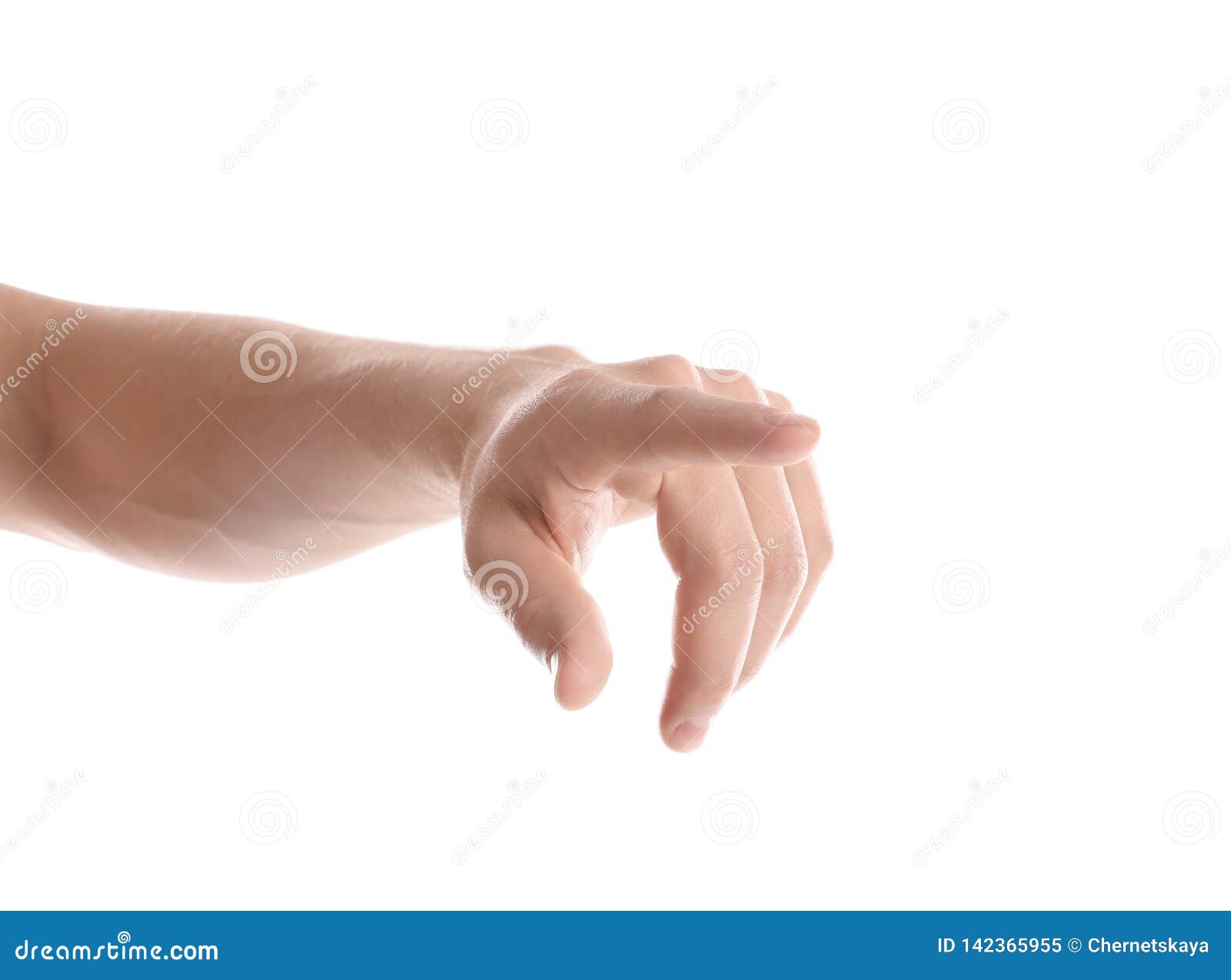 Man Pointing at Something on White Background Stock Image - Image of ...