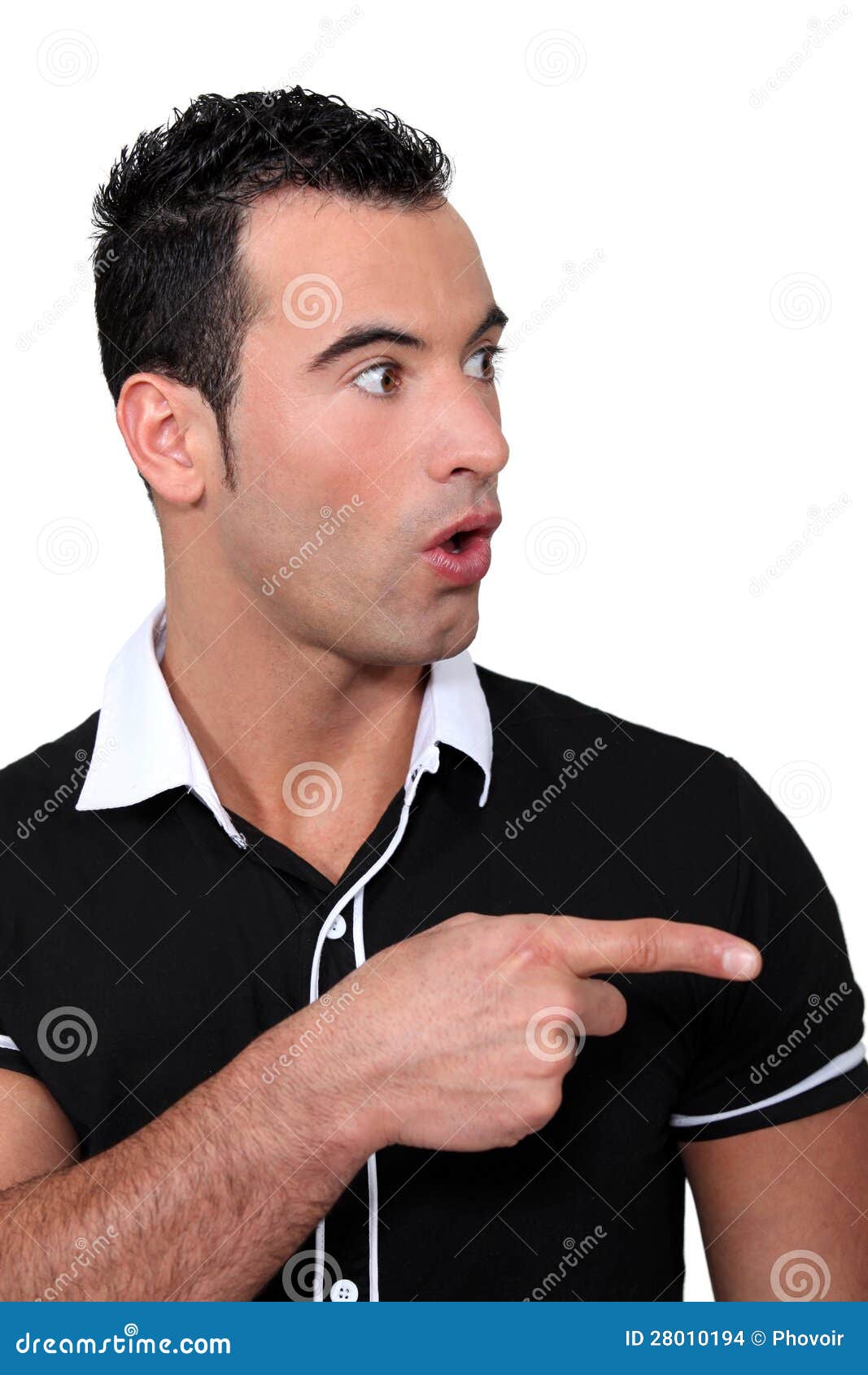 Man pointing in surprise stock photo. Image of male, corporate - 28010194