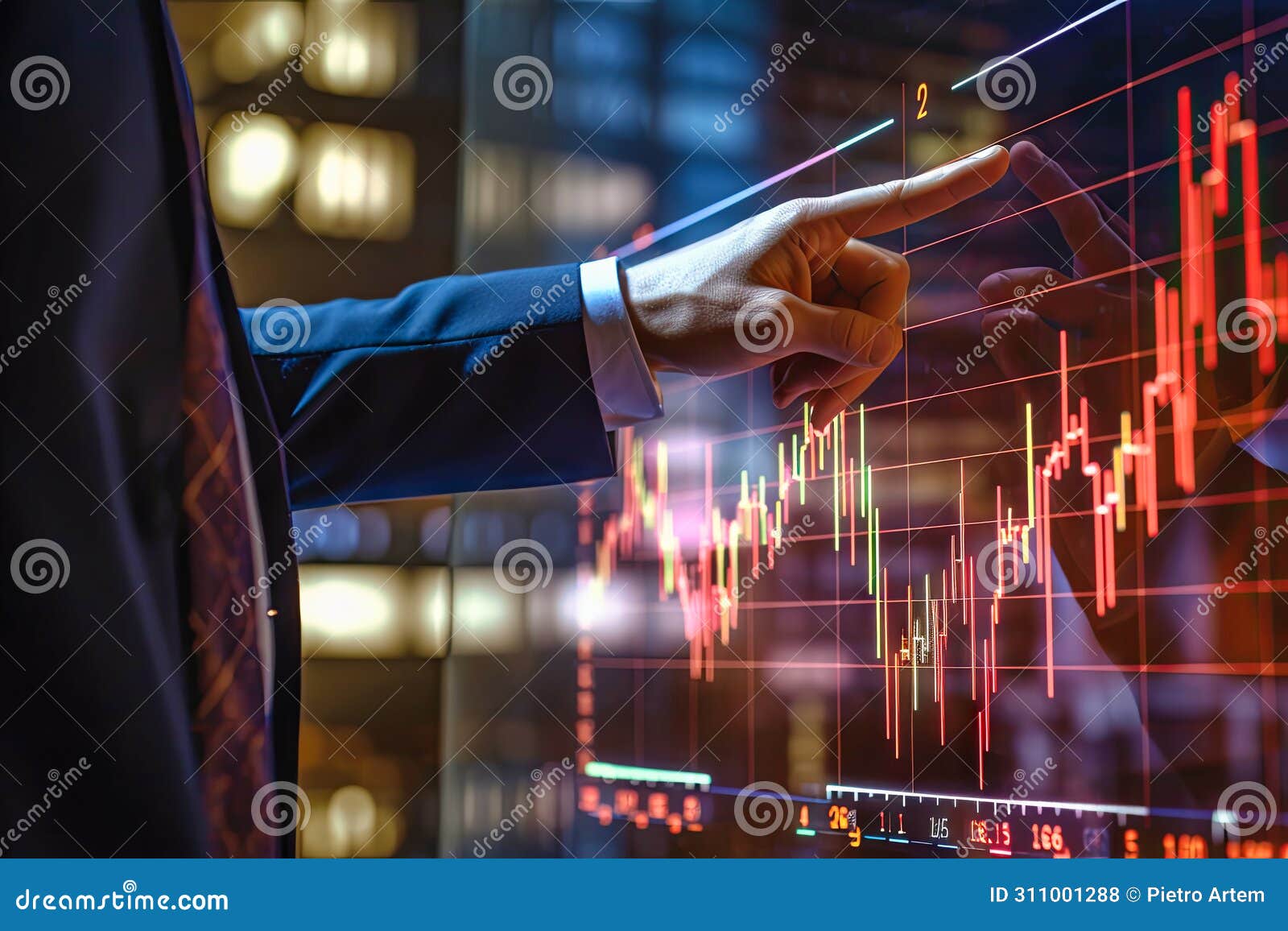 Man Pointing To Chart on Screen Stock Photo - Image of lecture ...