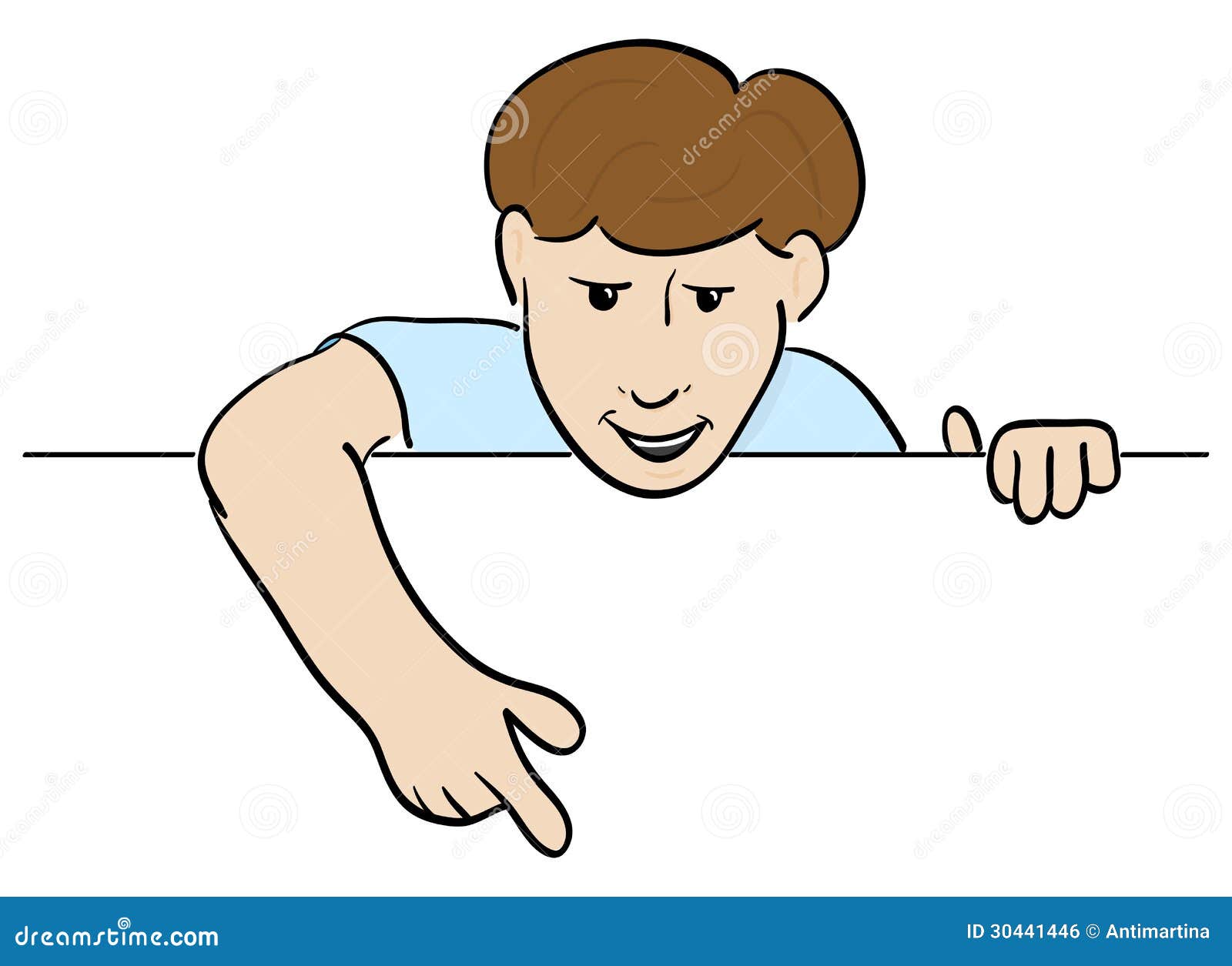 Man pointing to a sign stock vector. Illustration of comic - 30441446