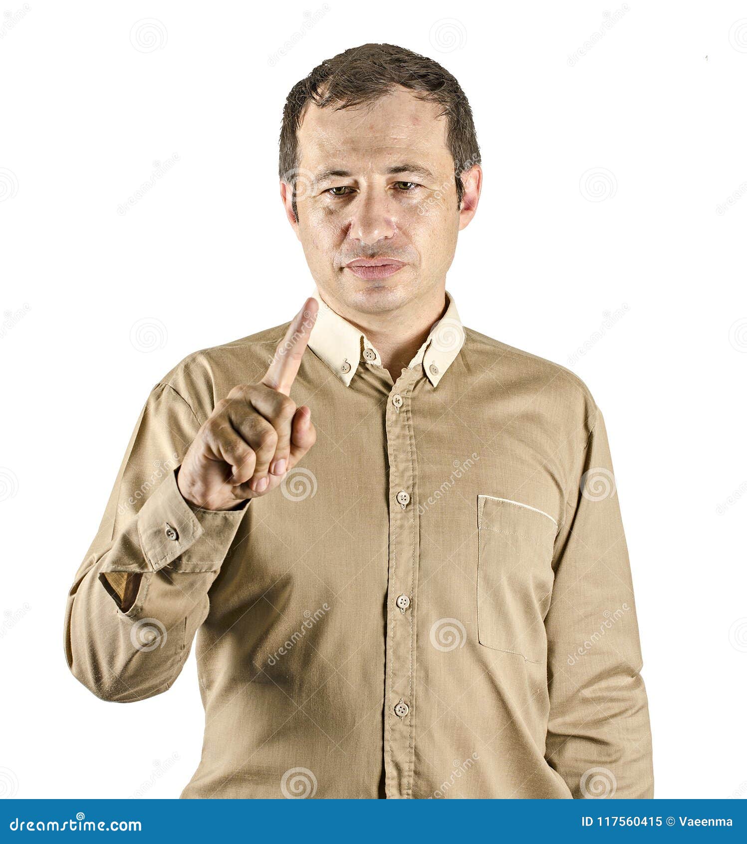 Man Pointing To Virtual Screen Stock Image - Image of finger, close ...