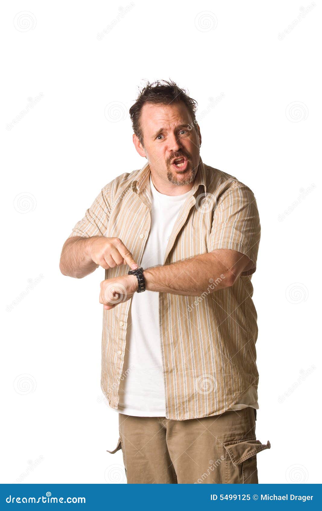 Man pointing to watch stock image. Image of casual, pointing - 5499125