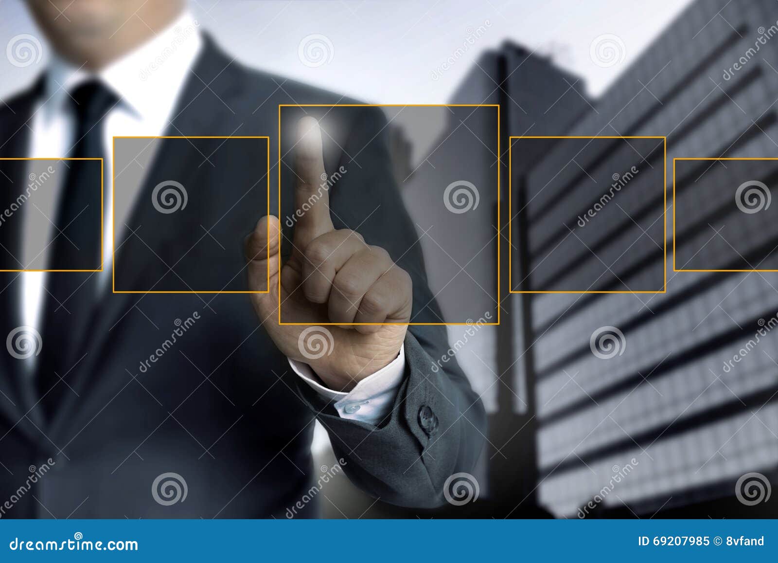 Man Pointing on Touch Screen Concept Stock Image - Image of touchscreen ...