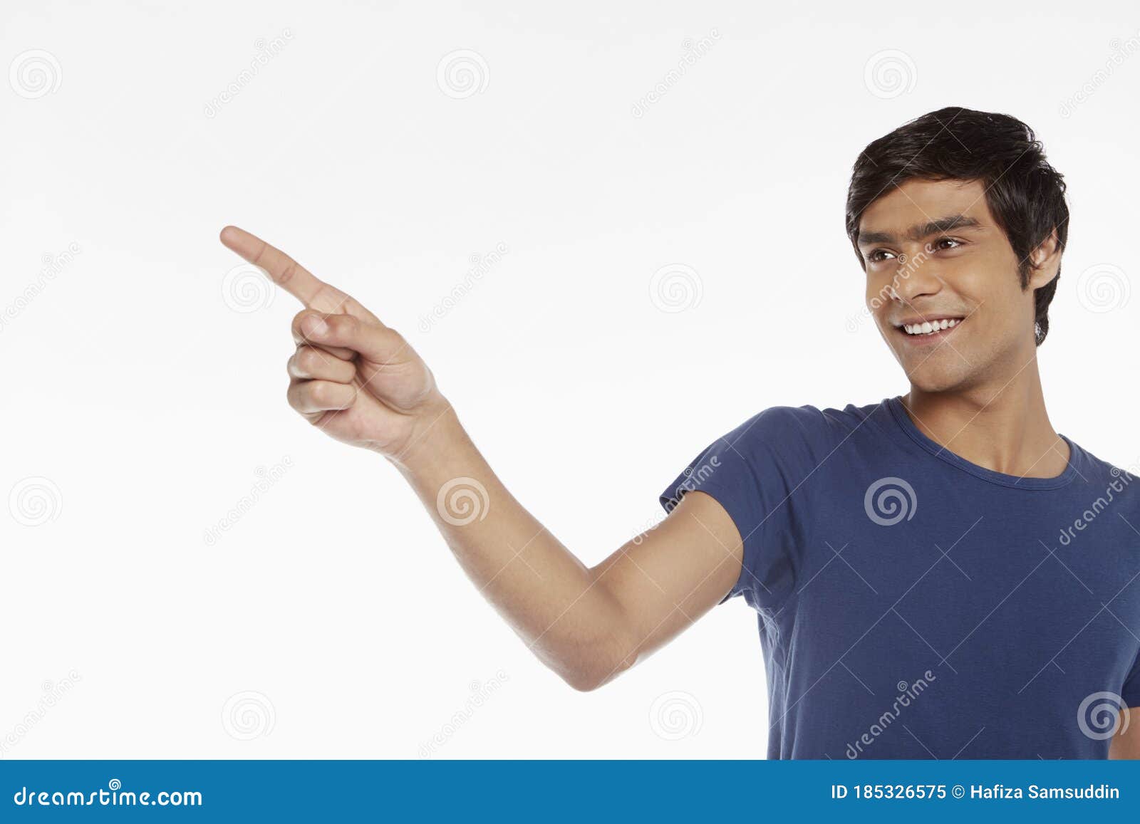 Man Pointing Towards the Right Stock Image - Image of individual, side ...