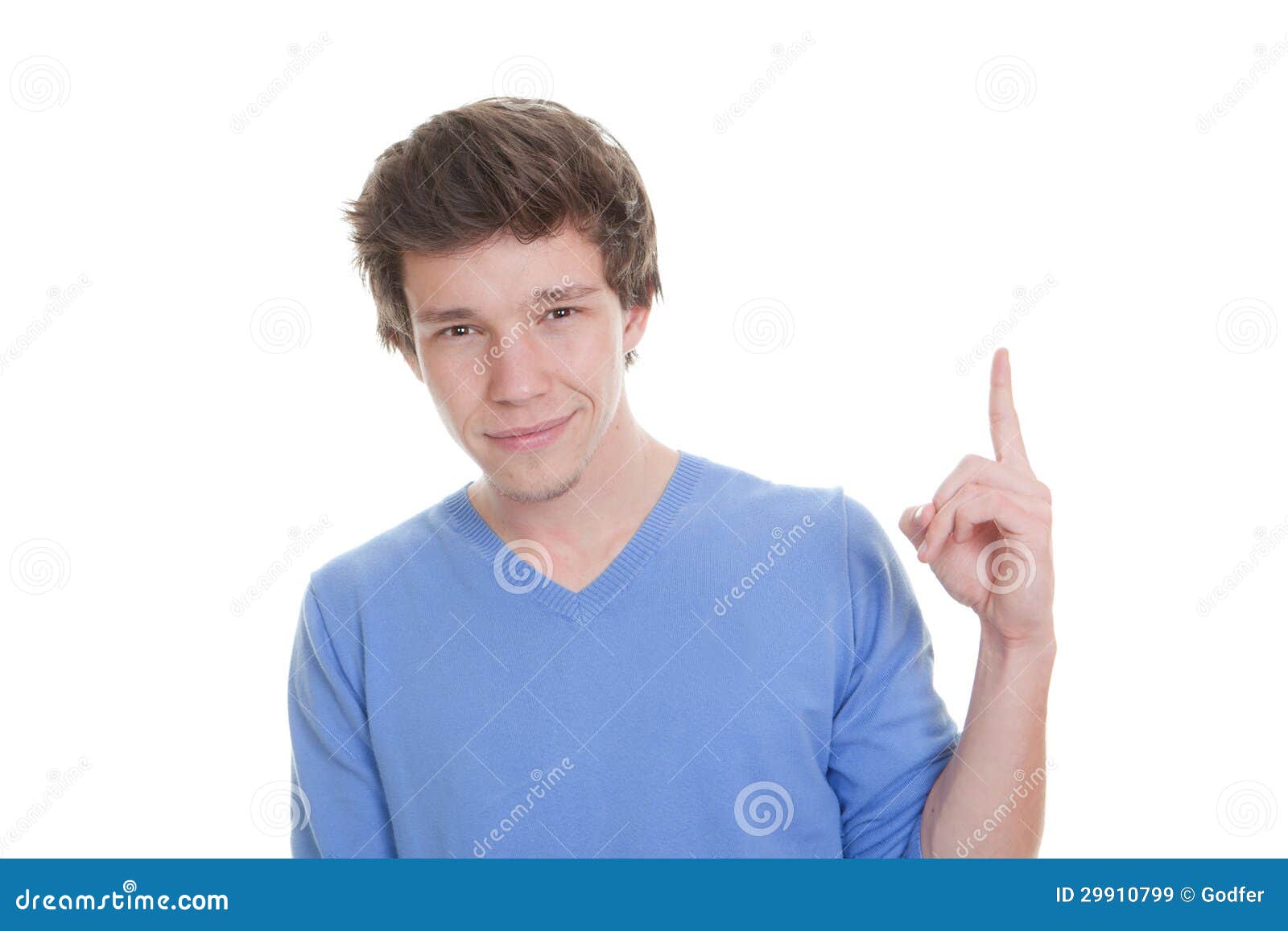 Man pointing up stock image. Image of positve, happy - 29910799