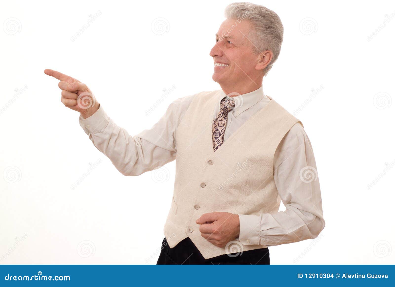 Man Pointing Upwards on White Stock Photo - Image of formal, isolated ...