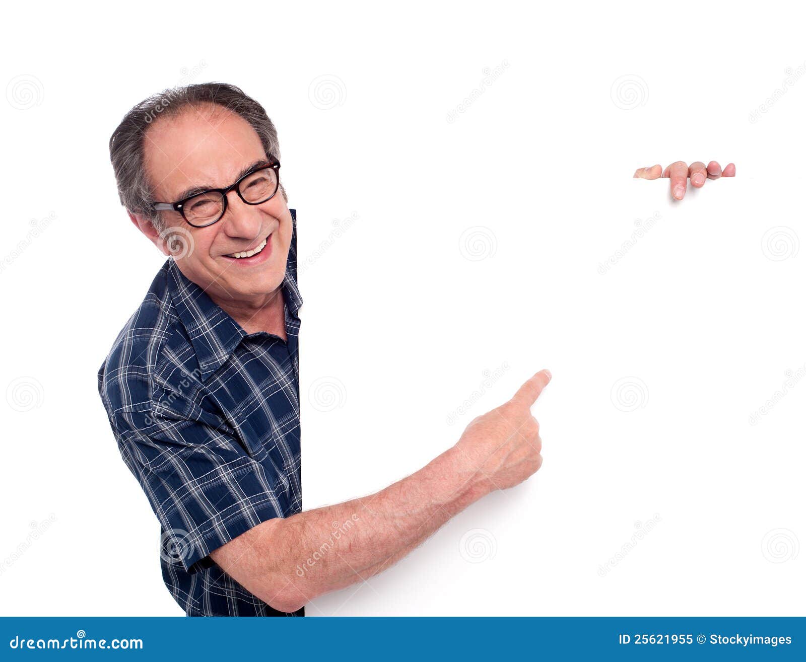 Man Pointing At White Blank Poster Royalty Free Stock Photo - Image ...