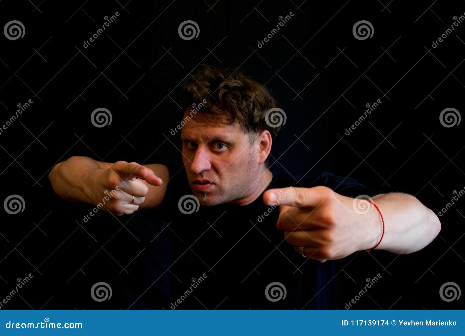 Man Points His Fingers at the Camera Stock Photo - Image of action ...