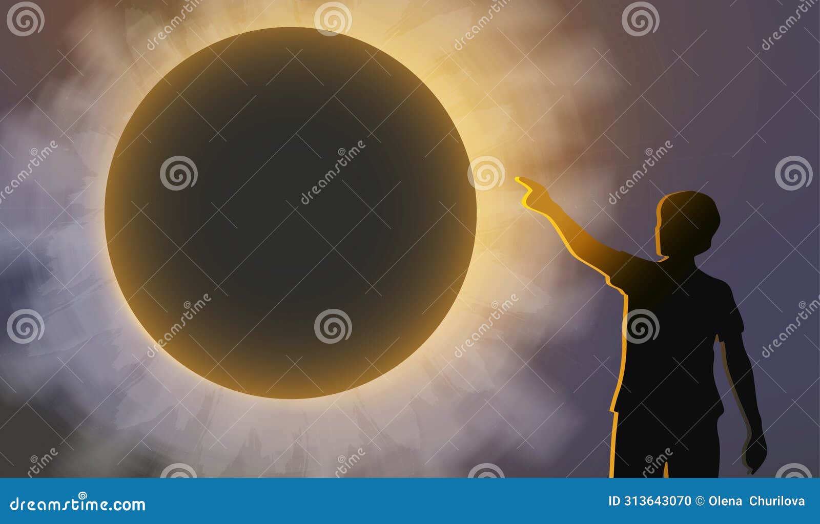 A Man Points His Index Finger at a Total Solar Eclipse Stock ... A Man Points His Index Finger at a Total Solar Eclipse Stock ...